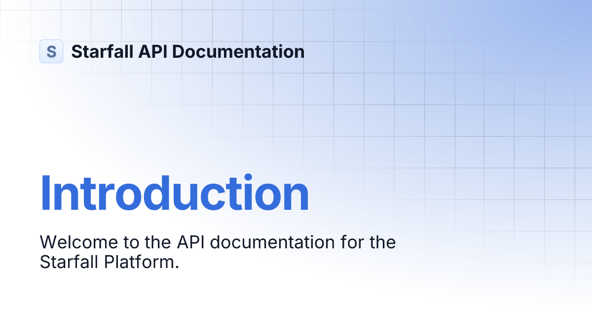 Introduction | Starfall API Documentation