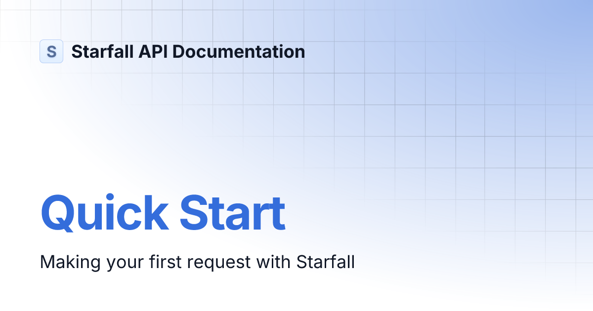Quick Start | Starfall API Documentation